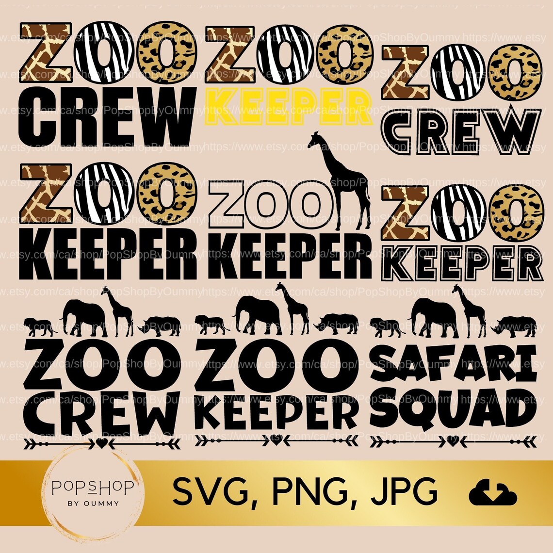 Zoo Keeper SVG Bundle: Safari Animals, School Trip (digital Download ...