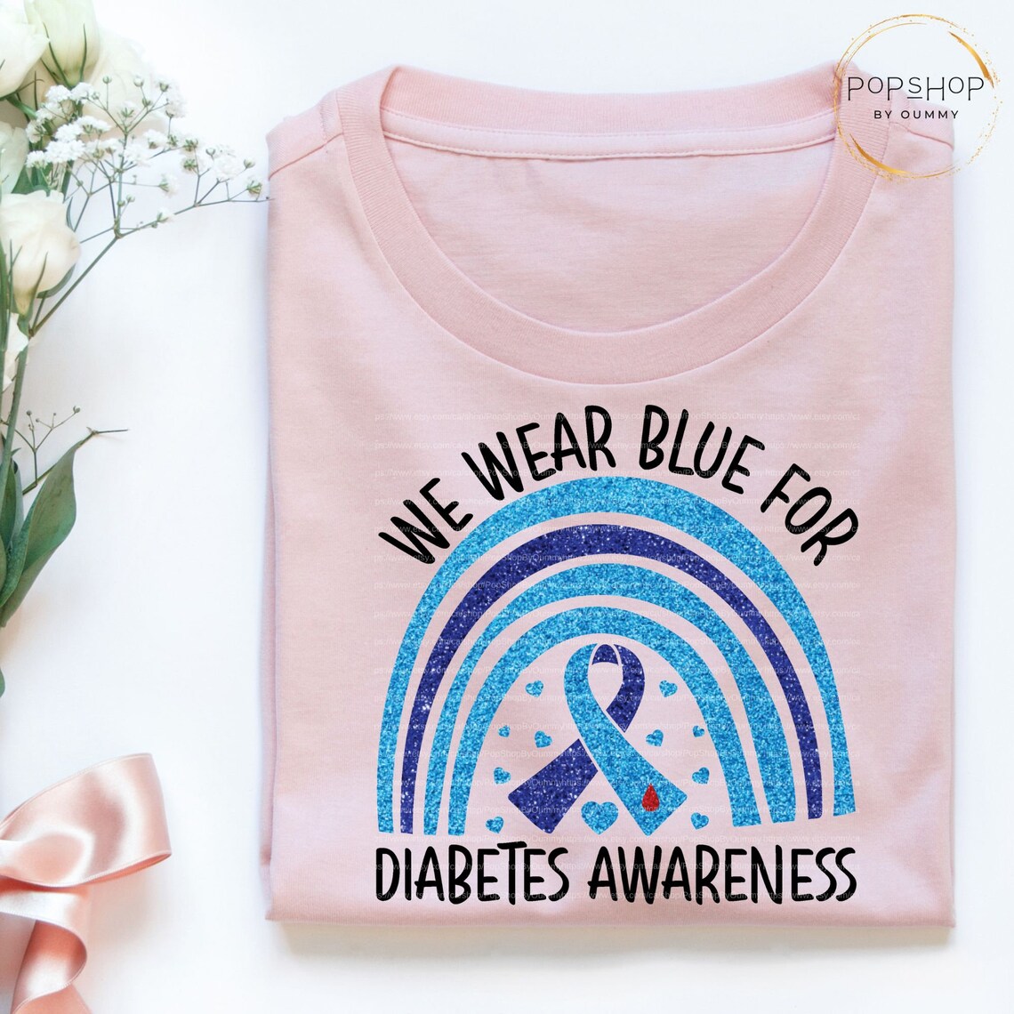 We Wear Blue for Diabetes Awareness SVG Rainbow Svg Diabetic - Etsy