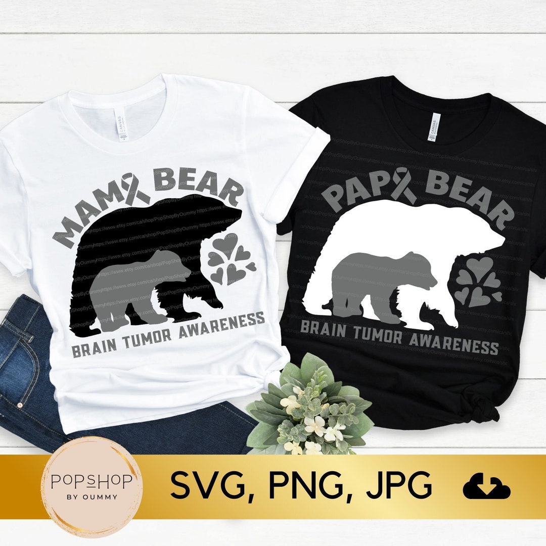 Mama Bear Brain Tumor Awareness Design (SVG, PNG, JPG) - Etsy