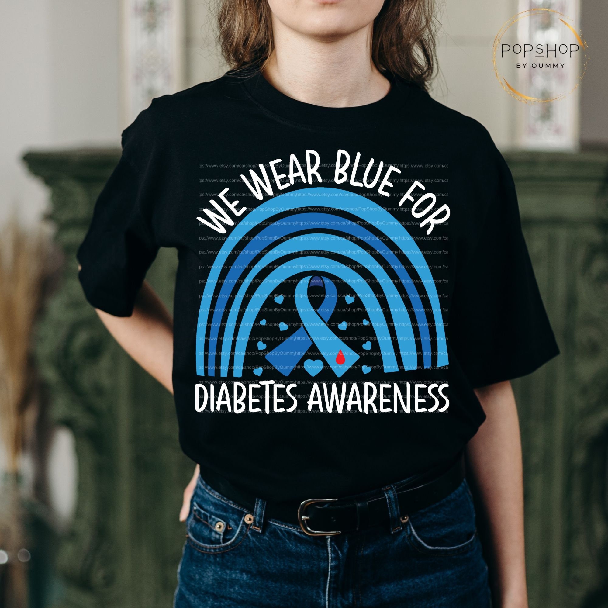 We Wear Blue for Diabetes Awareness SVG Rainbow Svg Diabetic - Etsy