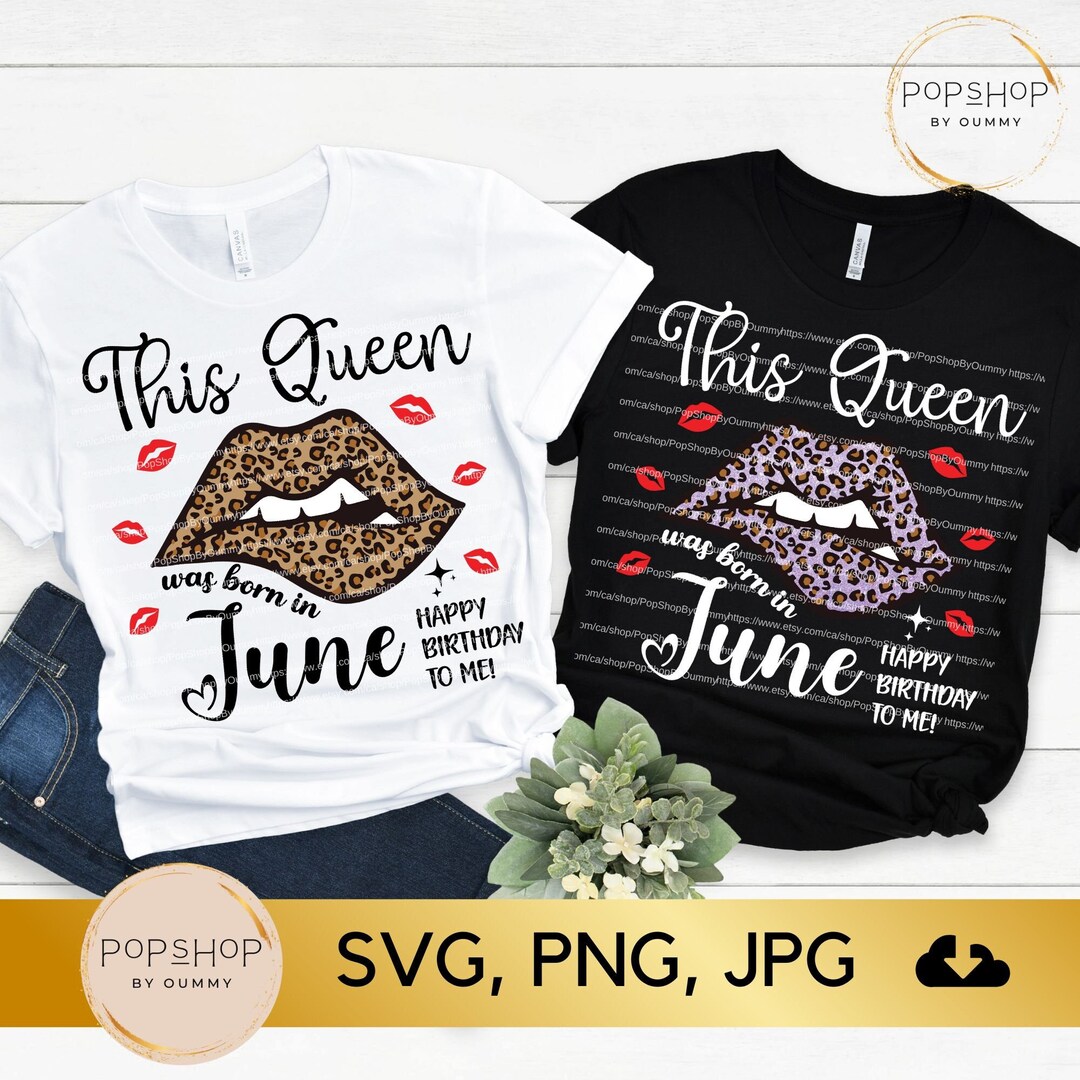 June Birthday Queen Leopard Lips SVG PNG JPG (digital Download) - Etsy