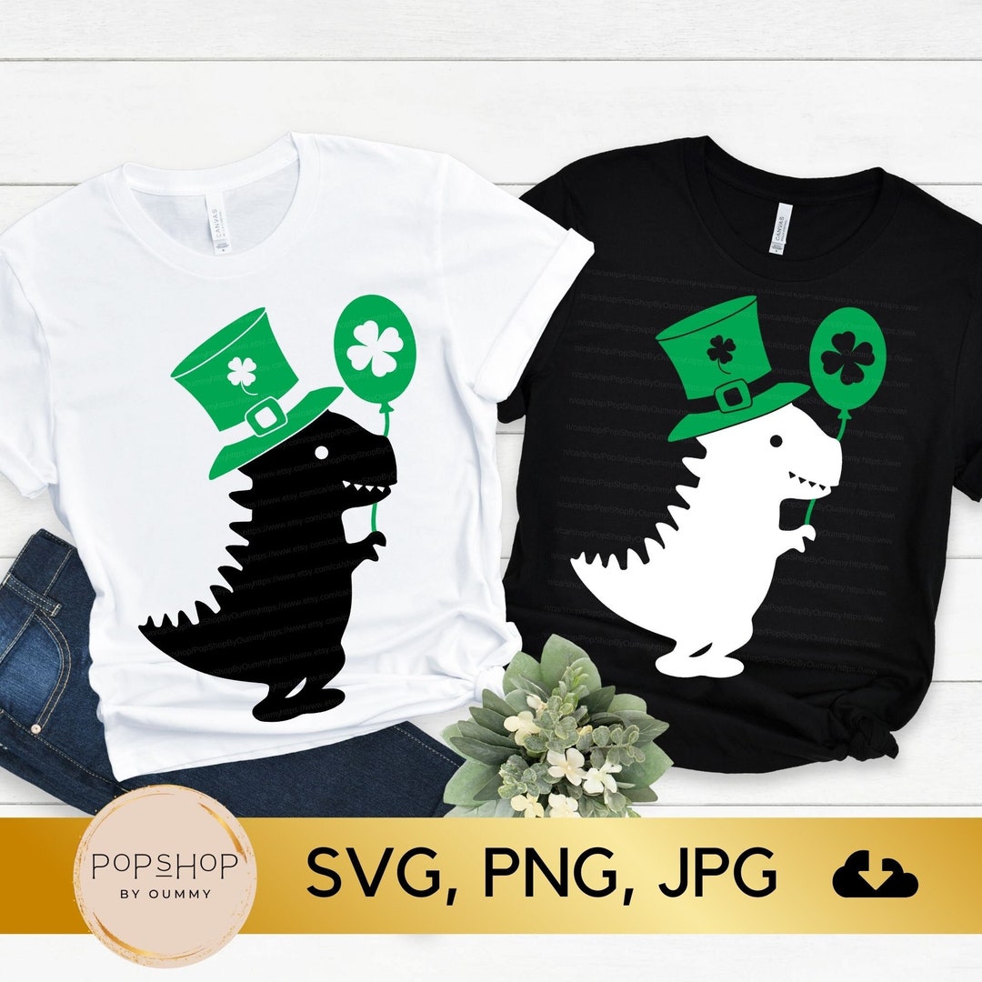 Cute St. Patrick’s Rex SVG, Dinosaur St Patricks Day, Kids Toddler Boys ...