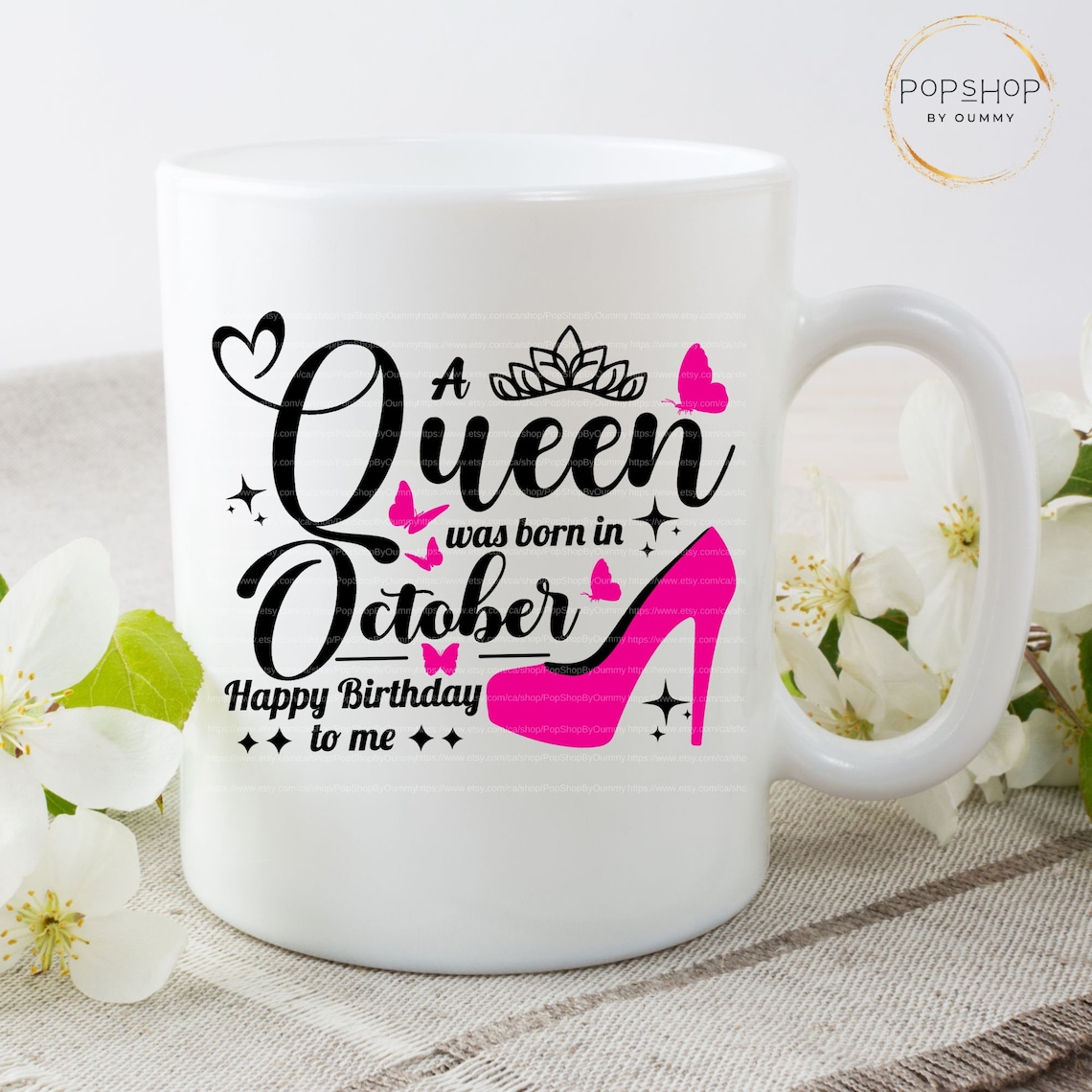 A Queen Was Born in October SVG Happy Birthday to Me Svg - Etsy