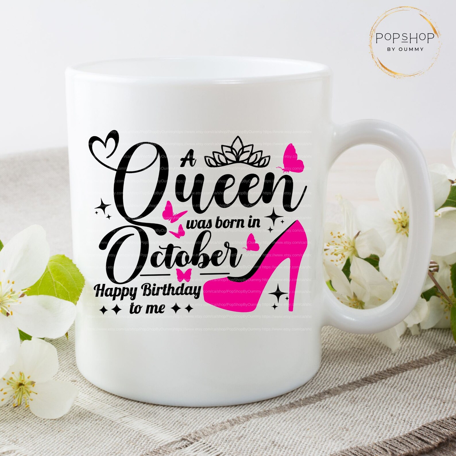 A Queen Was Born in October SVG Happy Birthday to Me Svg - Etsy