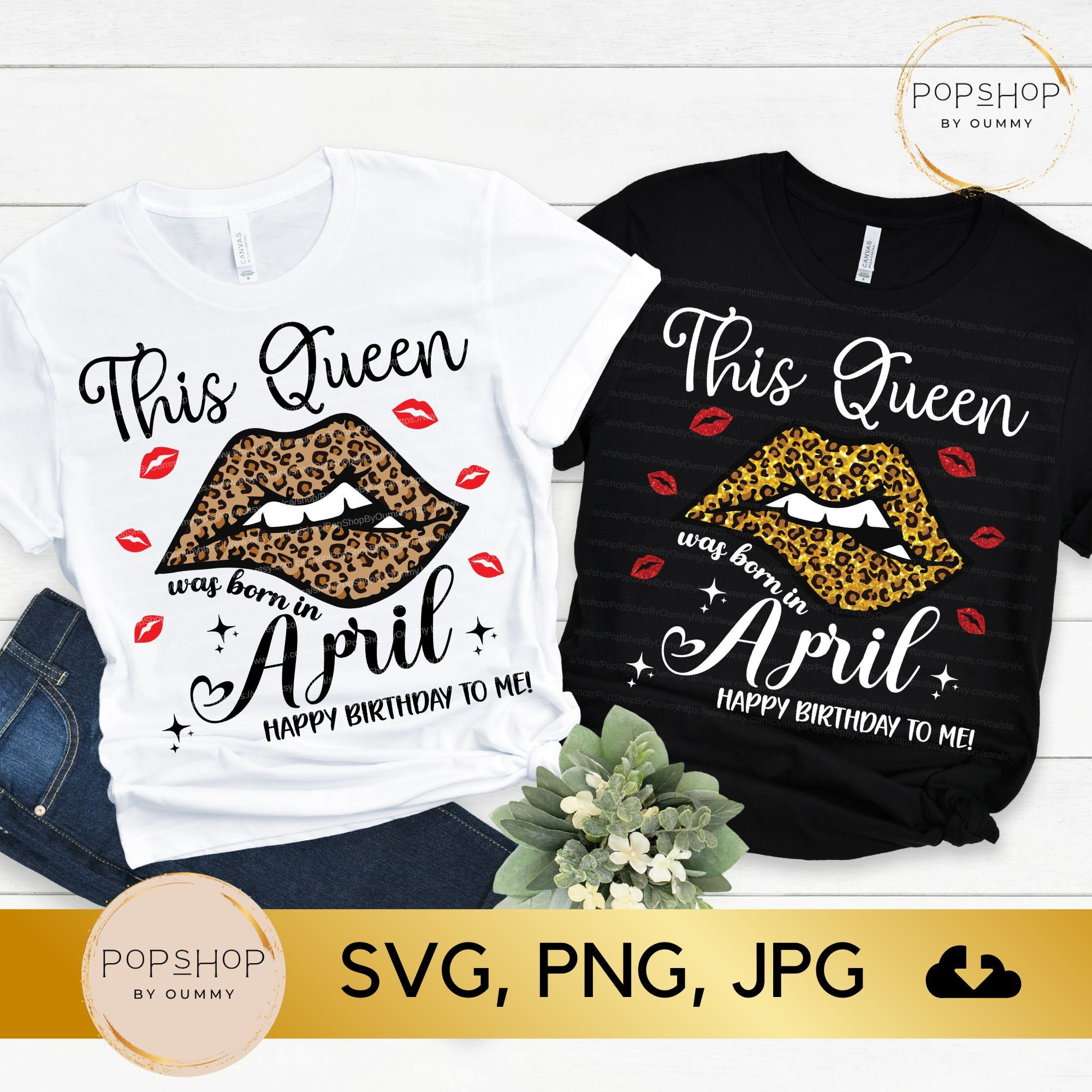 This Queen Was Born in April SVG Happy Birthday to Me Svg - Etsy
