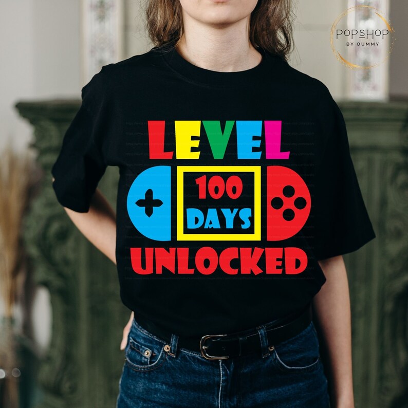 Level 100 Days Unlocked SVG Gamer Svg Teacher Svg School - Etsy