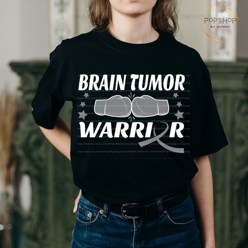 Brain Tumor Warrior SVG Brain Cancer Awareness Svg Grey - Etsy