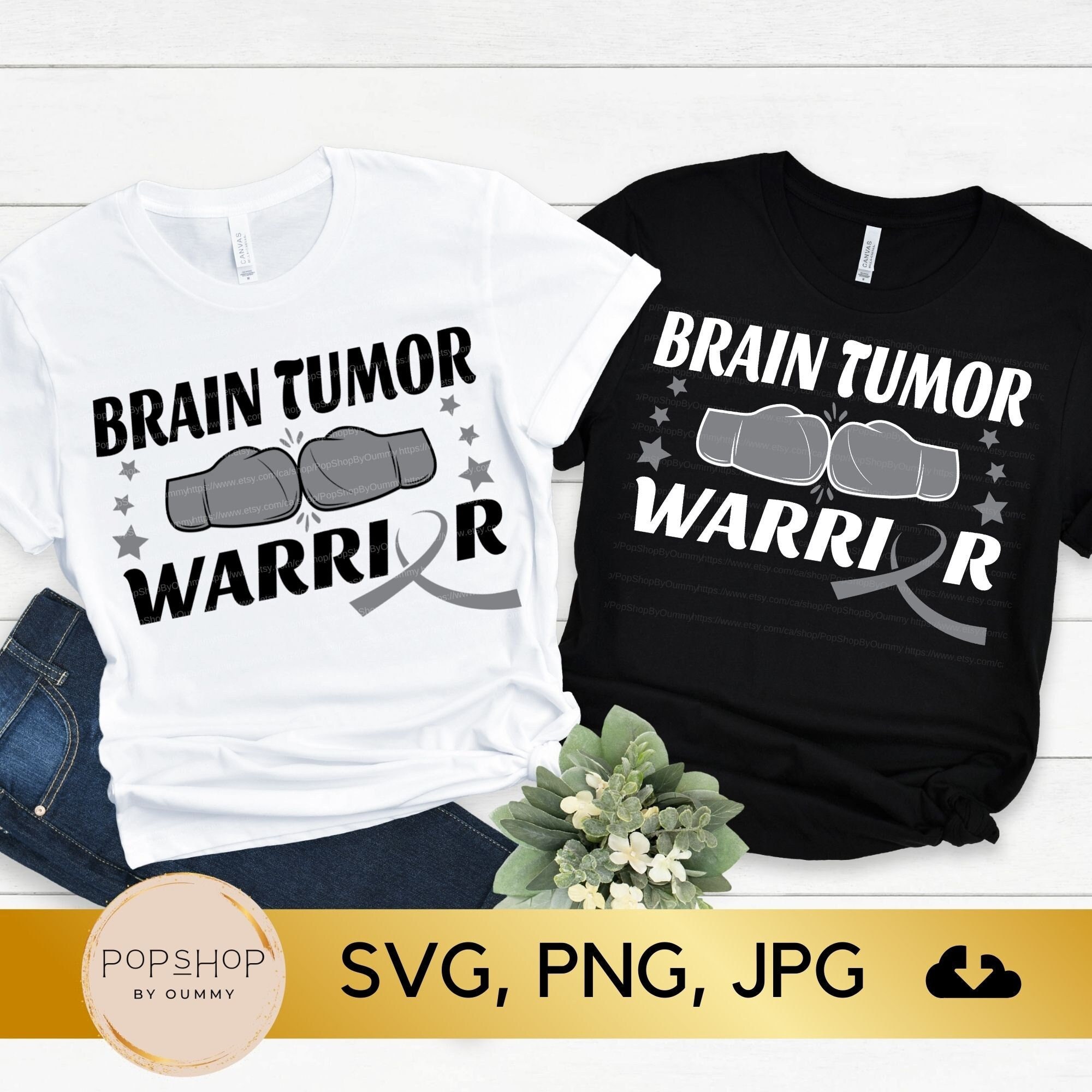 Brain Tumor Warrior SVG Brain Cancer Awareness Svg Grey - Etsy