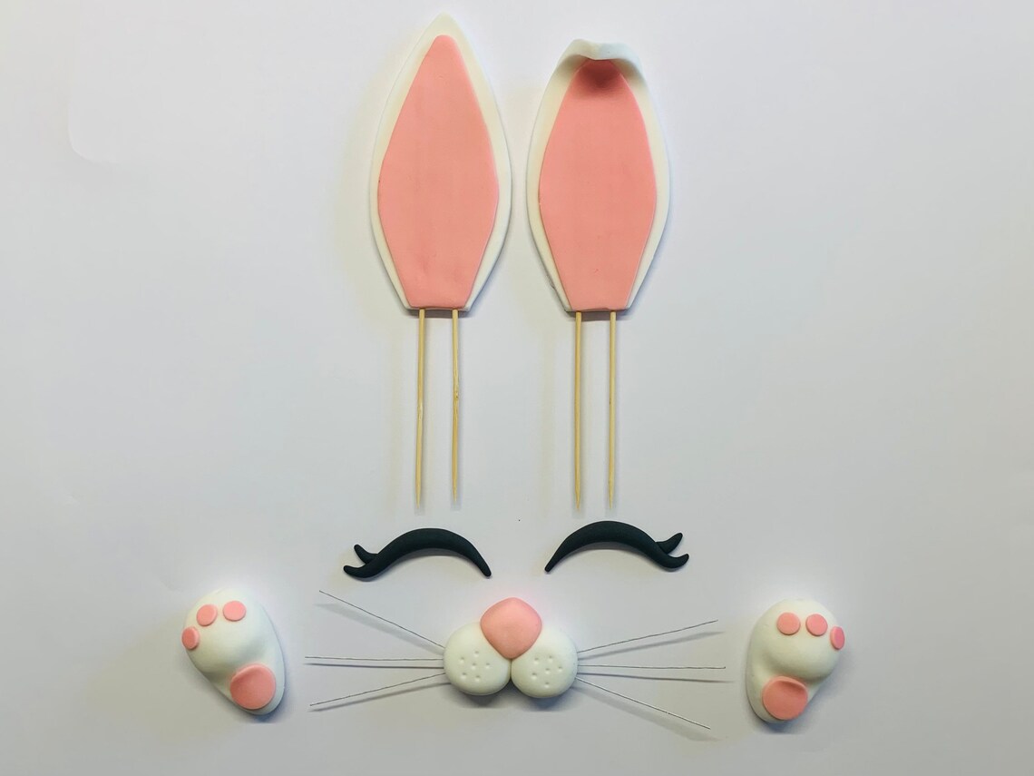 Edible Bunny Cake Topper Decorations - Etsy