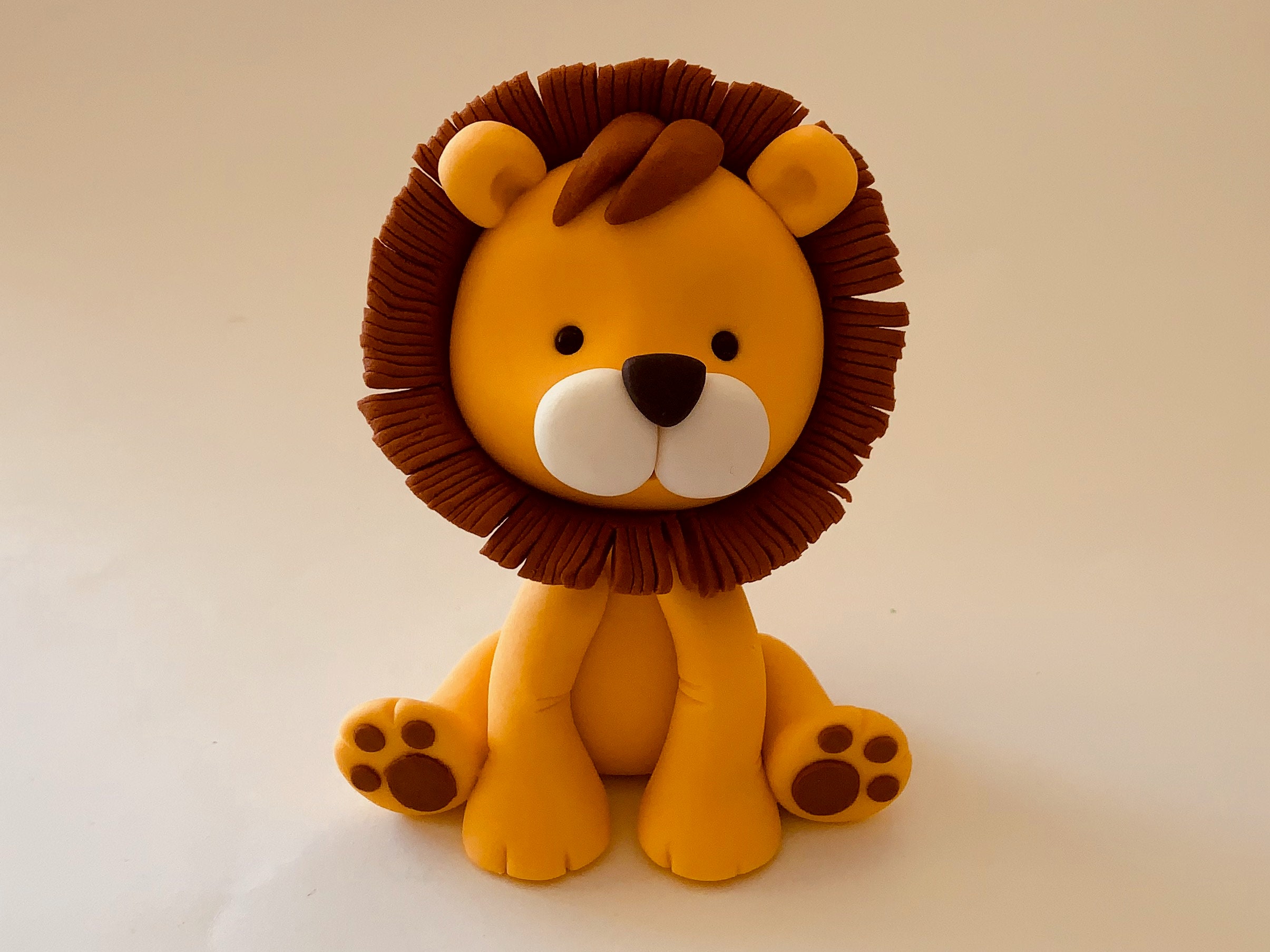 Edible Fondant Lion & Jungle Leaves Cake Topper Set - Etsy