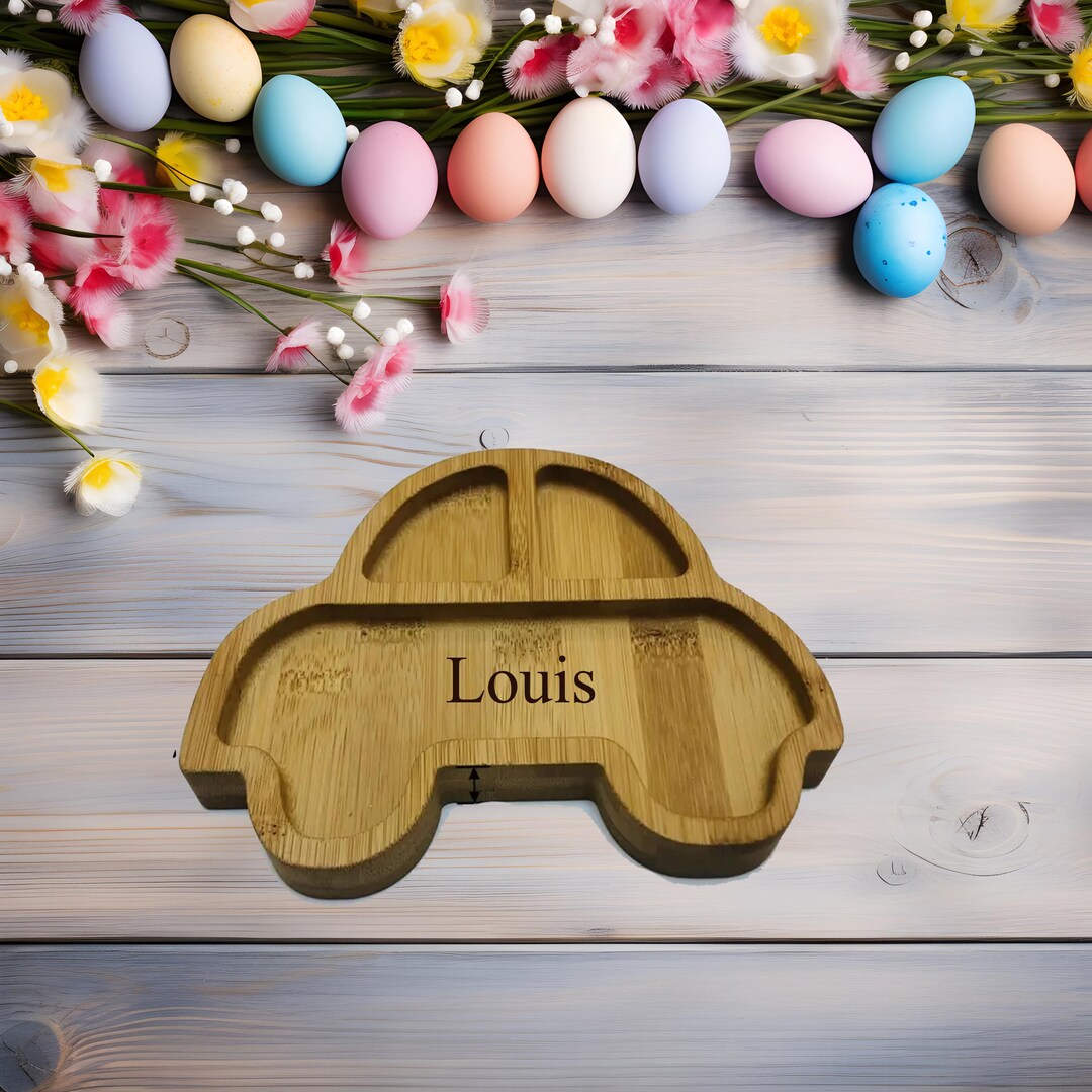 Personalised Wooden Car-shaped Plate – Perfect for Kids' Mealtimes - Etsy