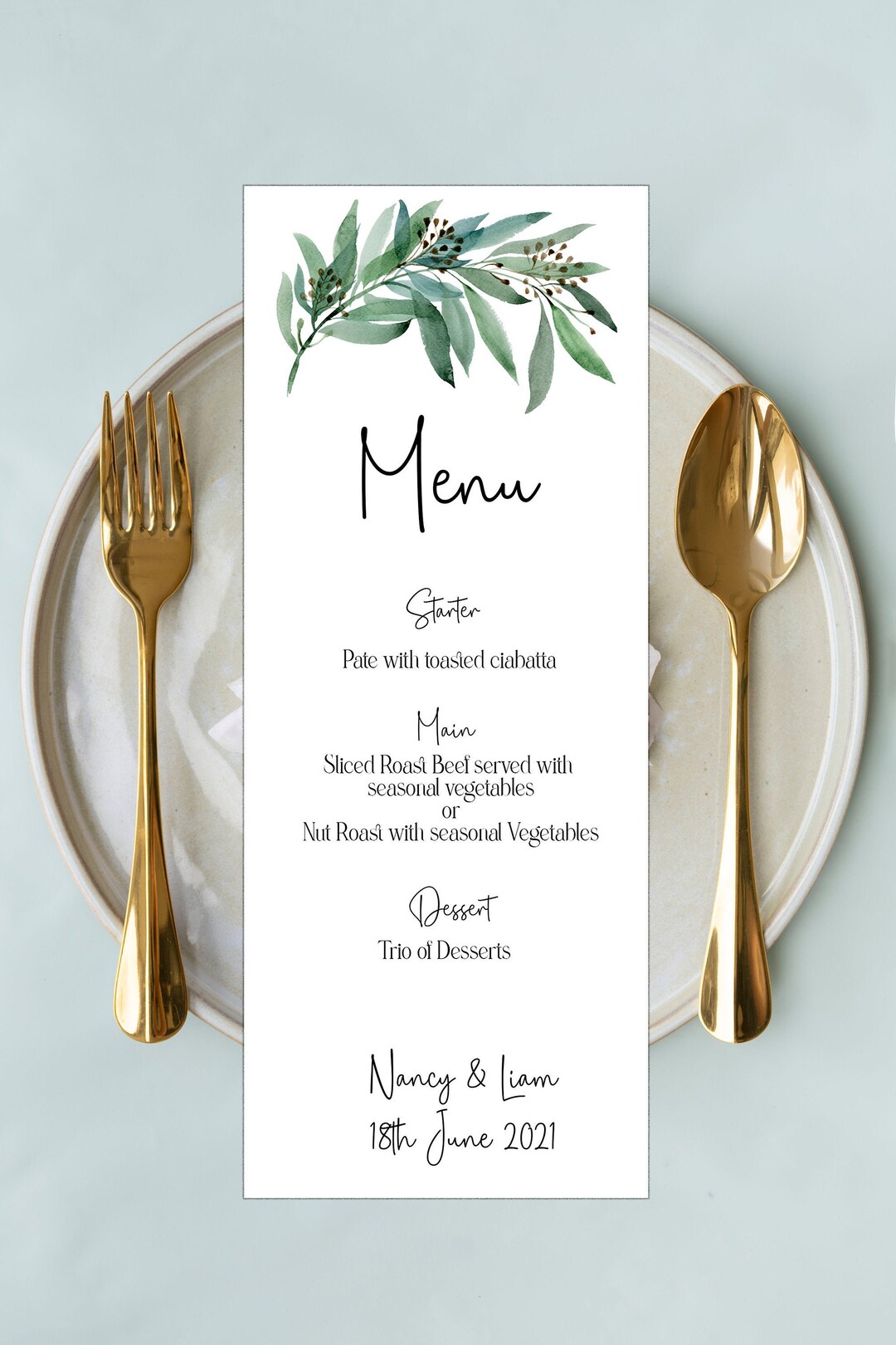 Menu, Personalised Menu, Wedding Event , Rhea Range, Modern, Table ...