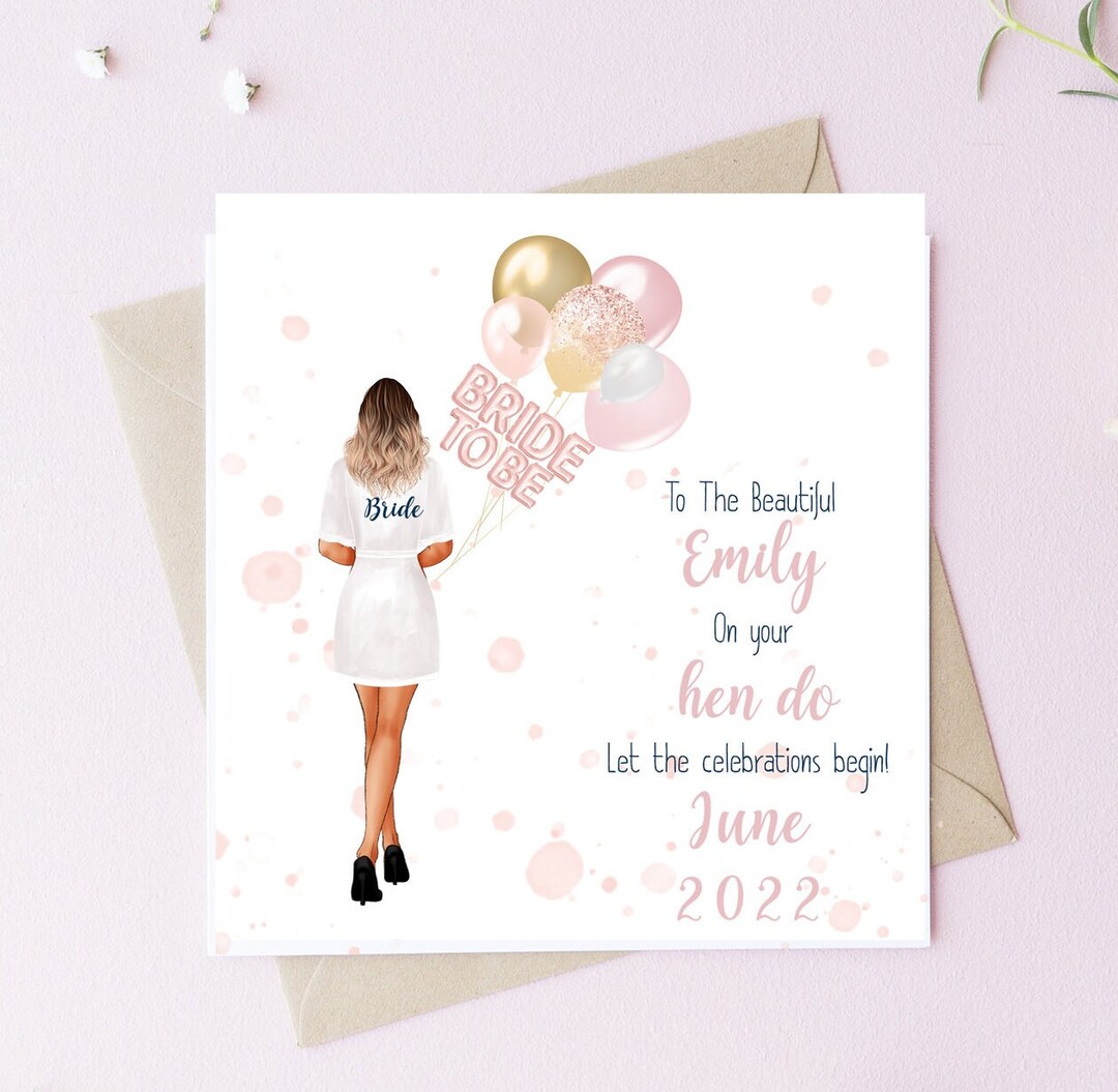 Personalised Hen Night Party Weekend 6X6 Card Bride to Be Keepsake Card ...