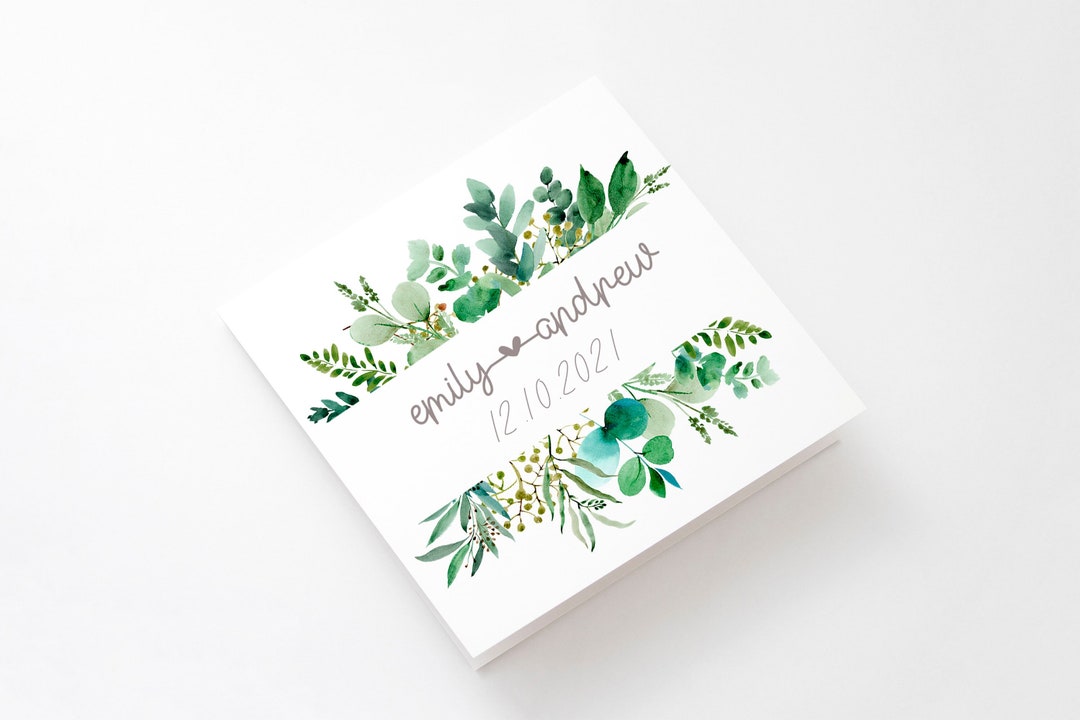 Wedding Card, Couple Name, Wedding Date Card, 6x6 Personalised Card ...