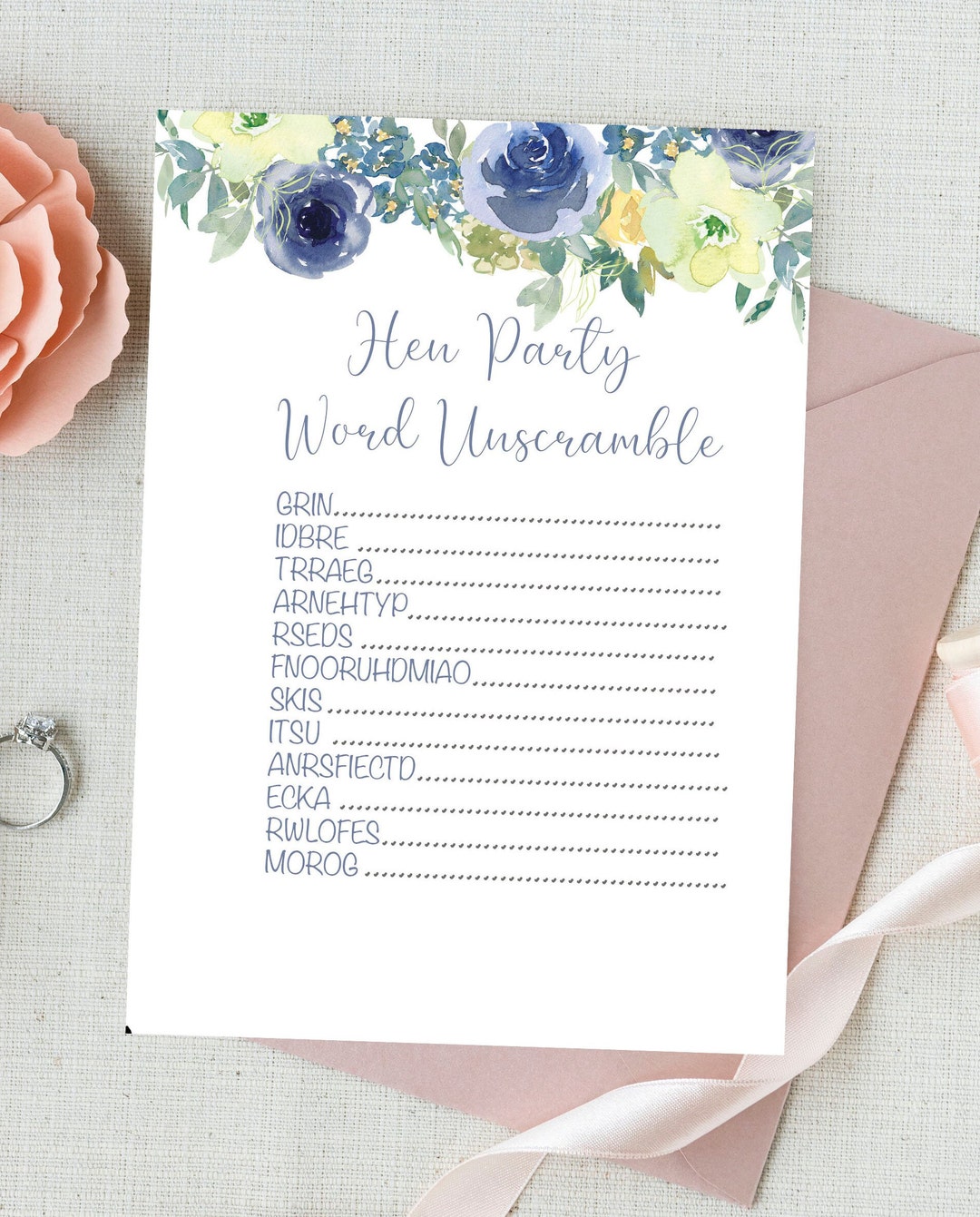 Hen Party Games Wedding Word Scramble Game Hen Party FORTUNA Range ...