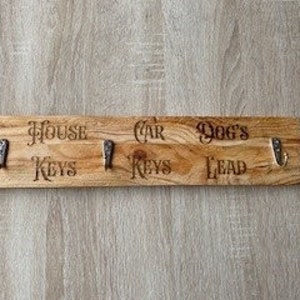 Dog Lead & Key Hanger 'house Keys, Car Keys, Dog's Lead' Recycled Wood ...