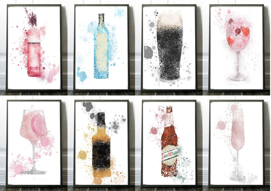 Alcohol Poster, Glass, Cocktail, Bottle, Bundle, Create Your Own Bundle ...