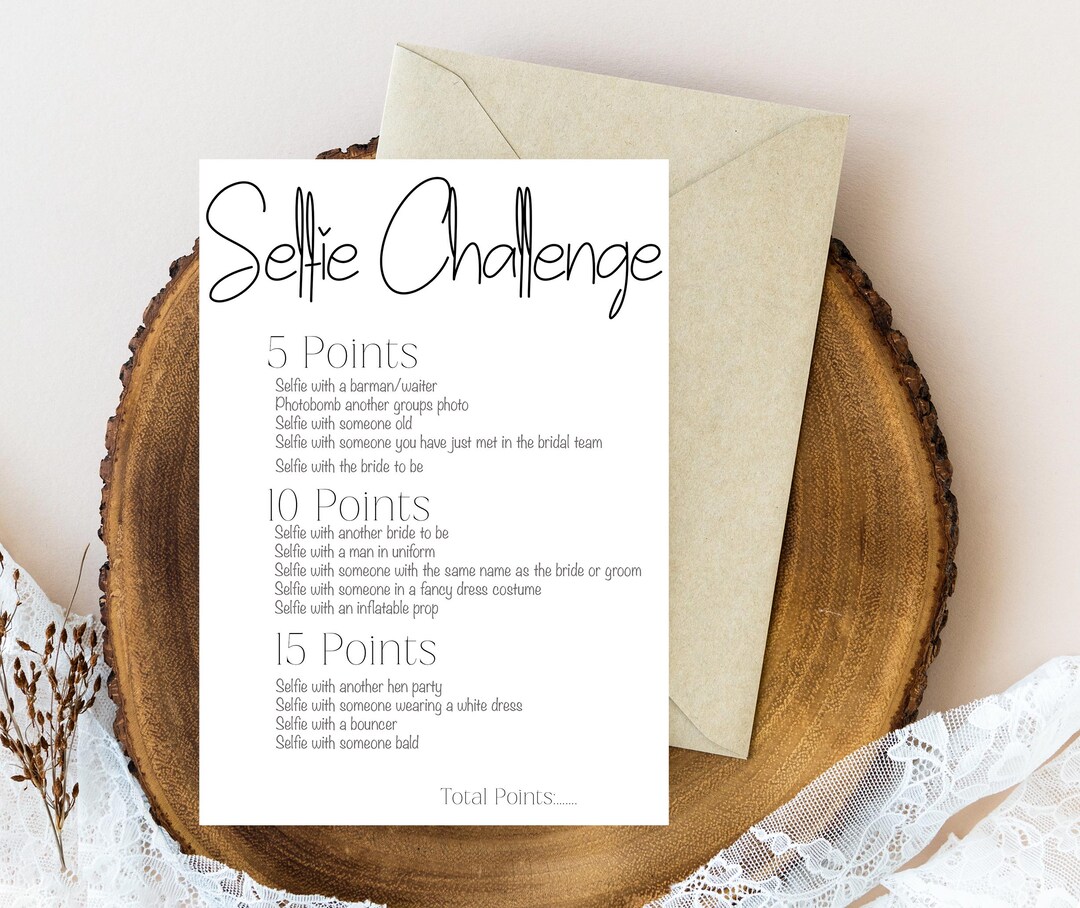 Hen Party Selfie Challenge Game, Card, Hen Party Game, CLIO Range ...