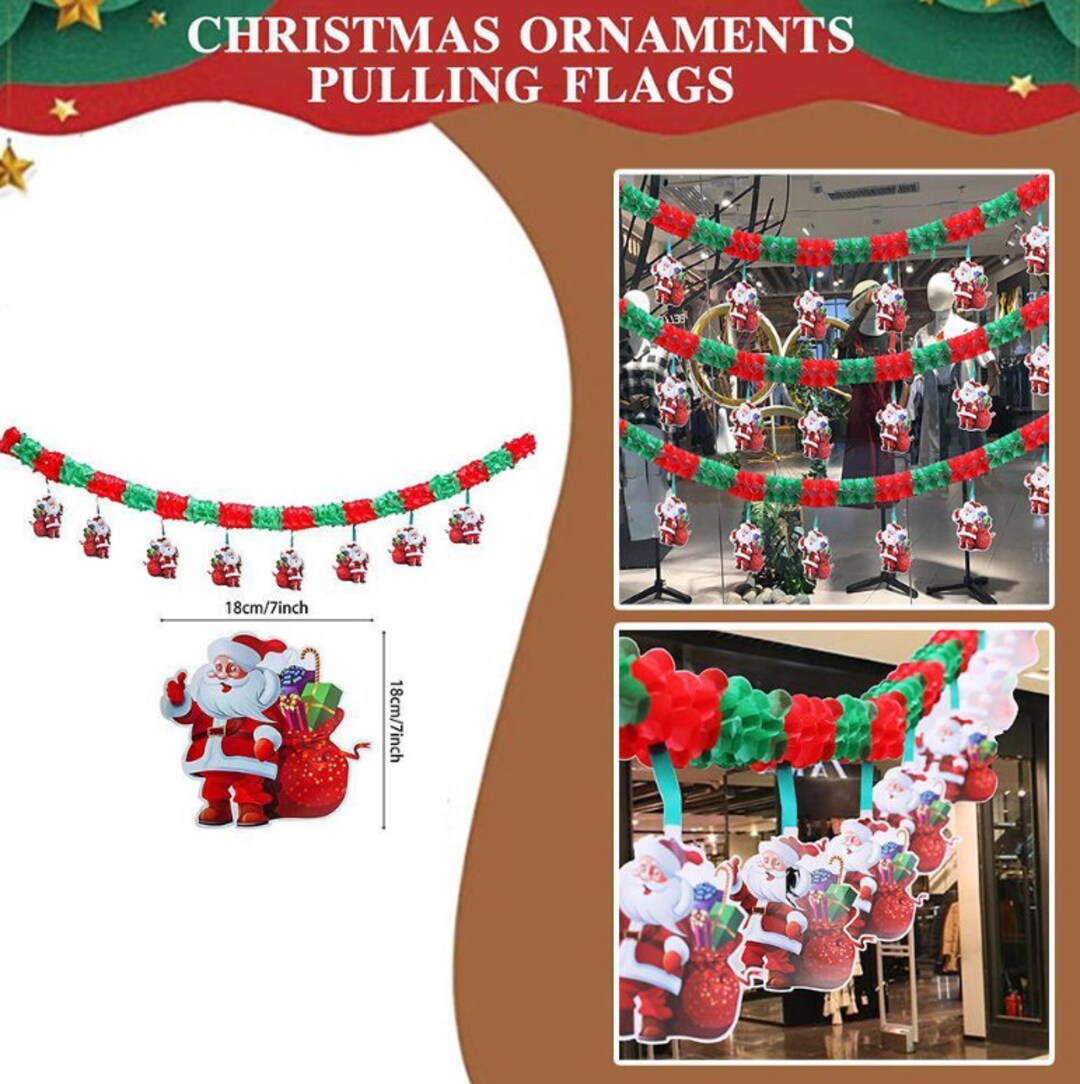 Merry Christmas Banner Bunting Garland Hanging Flag XMAS Home - Etsy