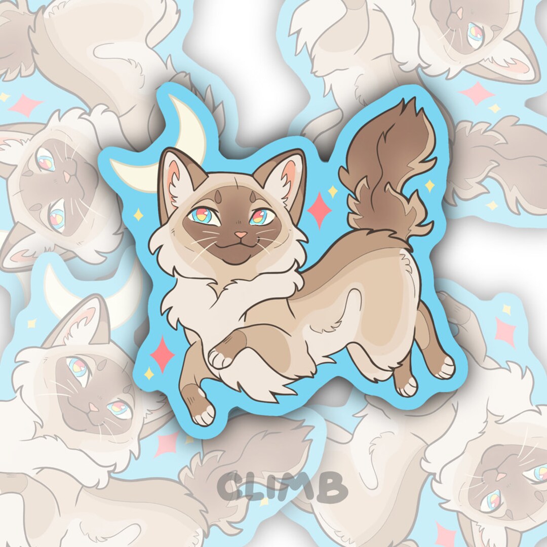 Cute Ragdoll Cat Sticker, 2 Stickers, Siamese Cats - Etsy