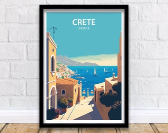 Crete Travel Poster, Elafonisi Beach Poster, Greece Poster, Crete Wall ...