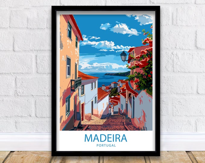 Madeira Travel Poster Madeira Travel Print Madeira Island Print Madeira ...