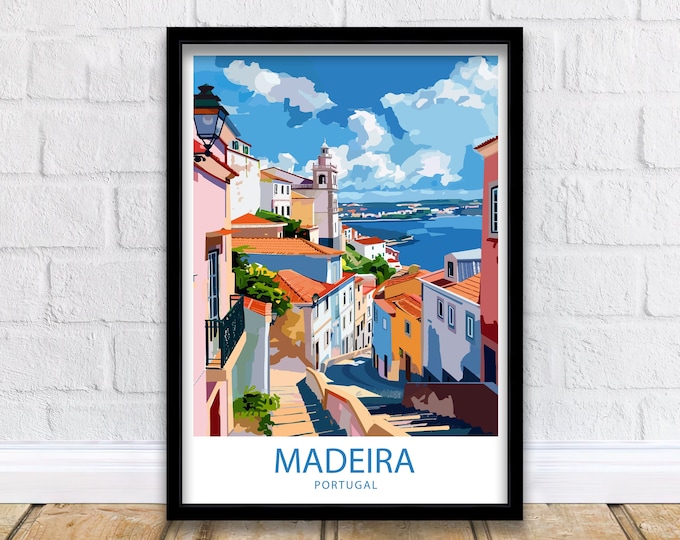 Madeira Travel Poster Madeira Travel Print Madeira Island Print Madeira ...