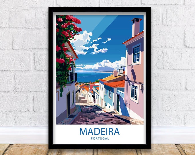 Madeira Travel Poster Madeira Travel Print Madeira Island Print Madeira ...