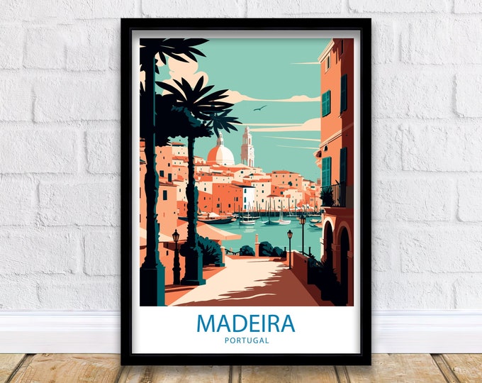 Madeira Travel Poster Madeira Travel Print Madeira Island Print Madeira ...