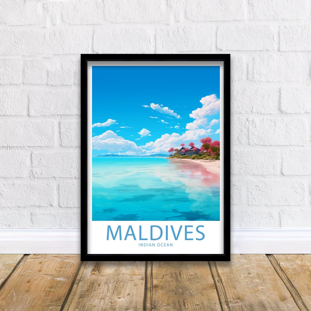 Maldives Print Maldives Indian Ocean Poster Home Décor Maldives Indian ...