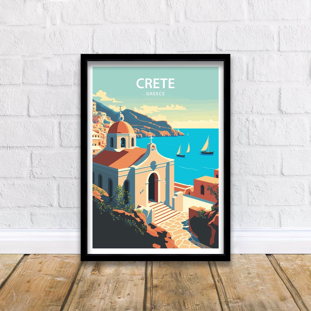 Crete Art Print | Crete Art Poster | Travel Poster | Greece Travel ...