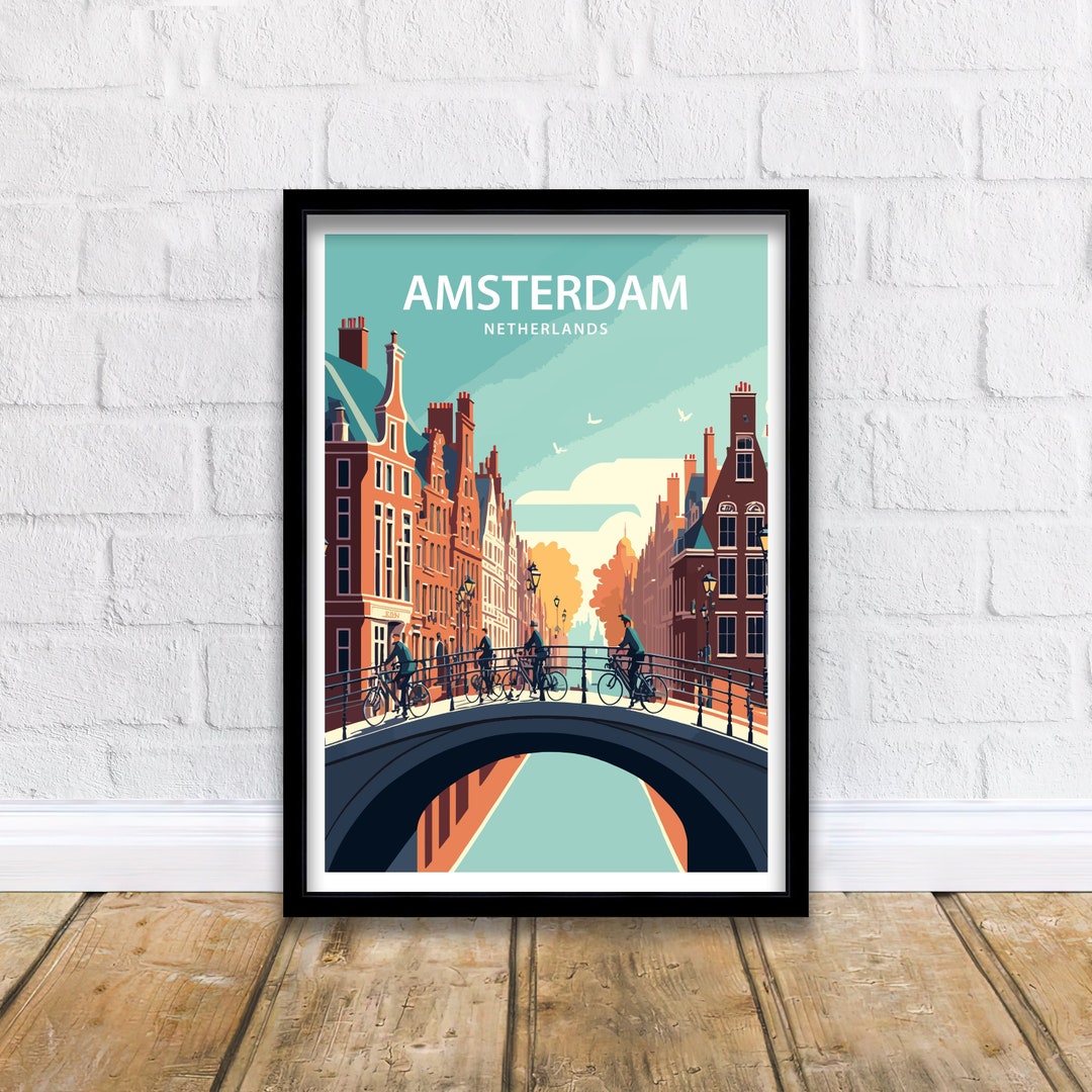 Amsterdam Art Print Amsterdam Poster Amsterdam Print Amsterdam Wall Art ...
