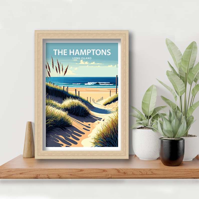 The Hamptons Art Print | the Hamptons Poster | Home Decor | Suffolk ...