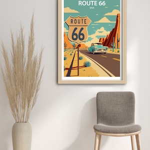 Route 66 Art Print | Route 66 | Route 66 Wall Decor| Route 66 Print ...
