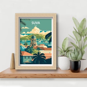 Suva Travel Print Suva Fiji Wall Art Suva Home Living Decor Suva Fiji ...