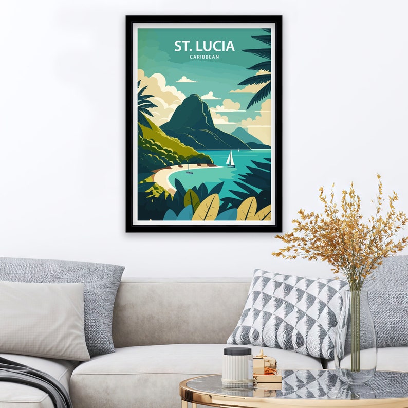 St Lucia Travel Print | St Lucia | St Lucia Print | St Lucia Art | St ...