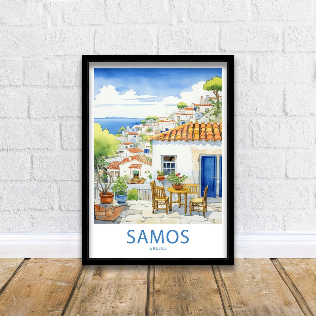 Samos Travel Print Samos Greece Poster Home Décor Samos Greece Art ...