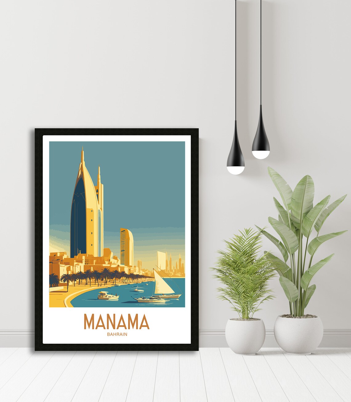 Manama Bahrain Travel Print Wall Art Manama Travel Poster Gift for ...
