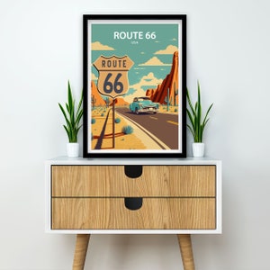 Route 66 Art Print | Route 66 | Route 66 Wall Decor| Route 66 Print ...