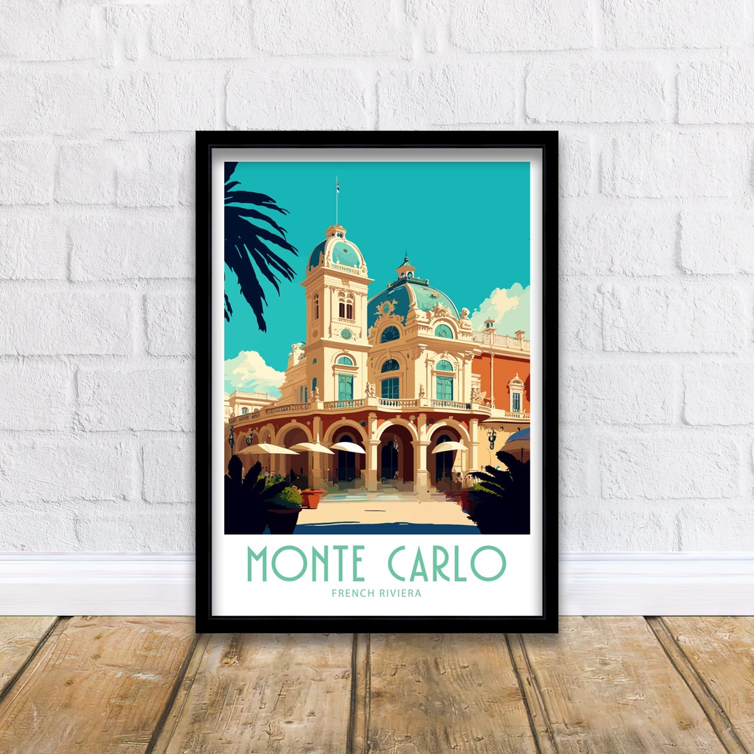 Monte Carlo Travel Print Monte Carlo Home Décor Monte Carlo France Art ...
