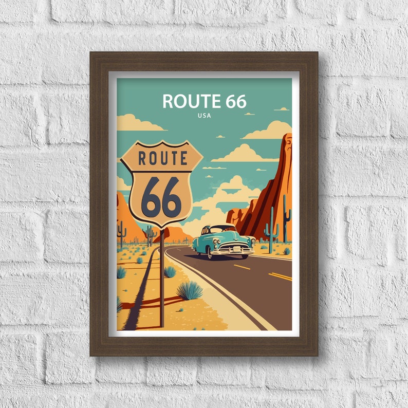 Route 66 Art Print Route 66 Route 66 Wall Decor Route 66 - Etsy