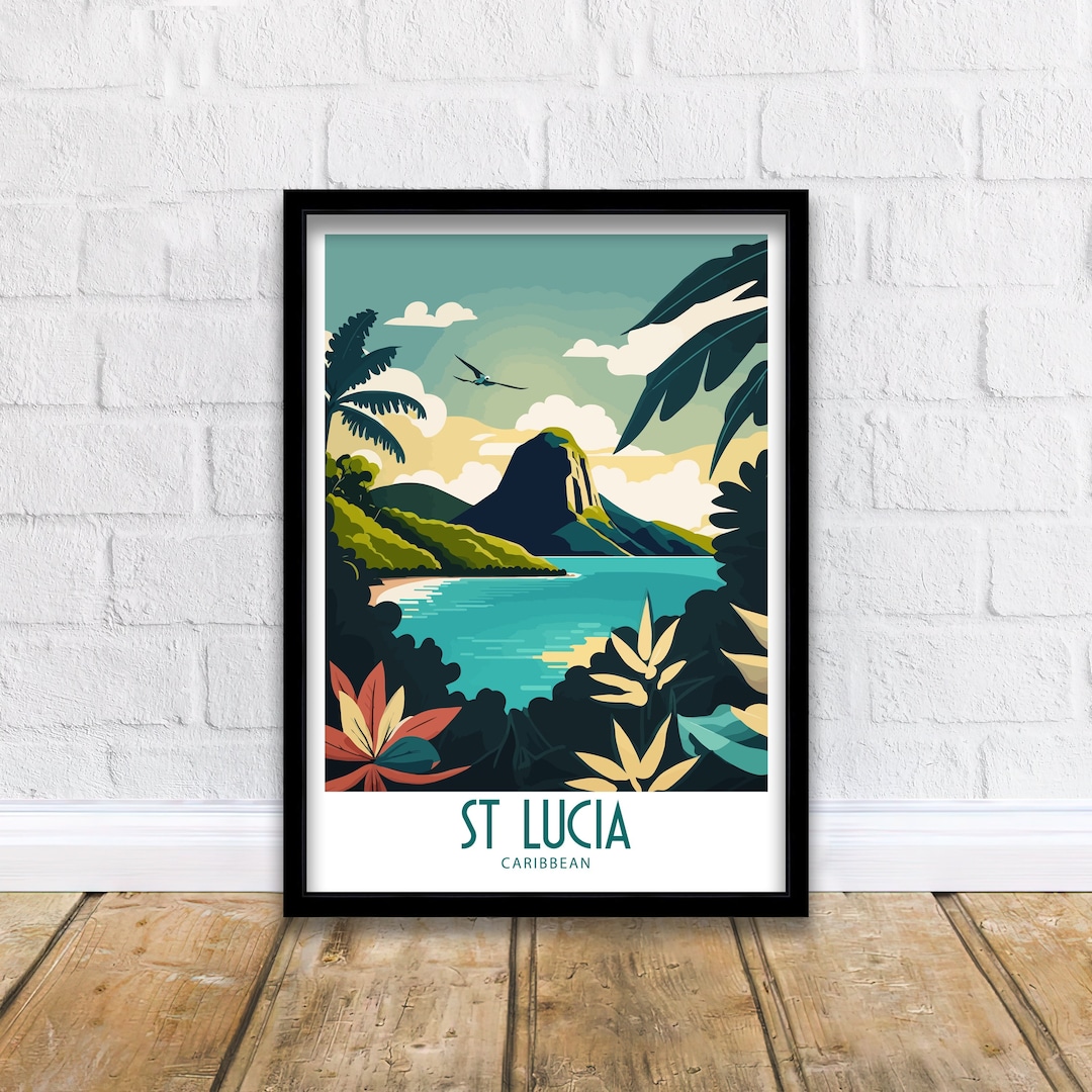 St Lucia Travel Print | St Lucia | St Lucia Print | St Lucia Art | St ...