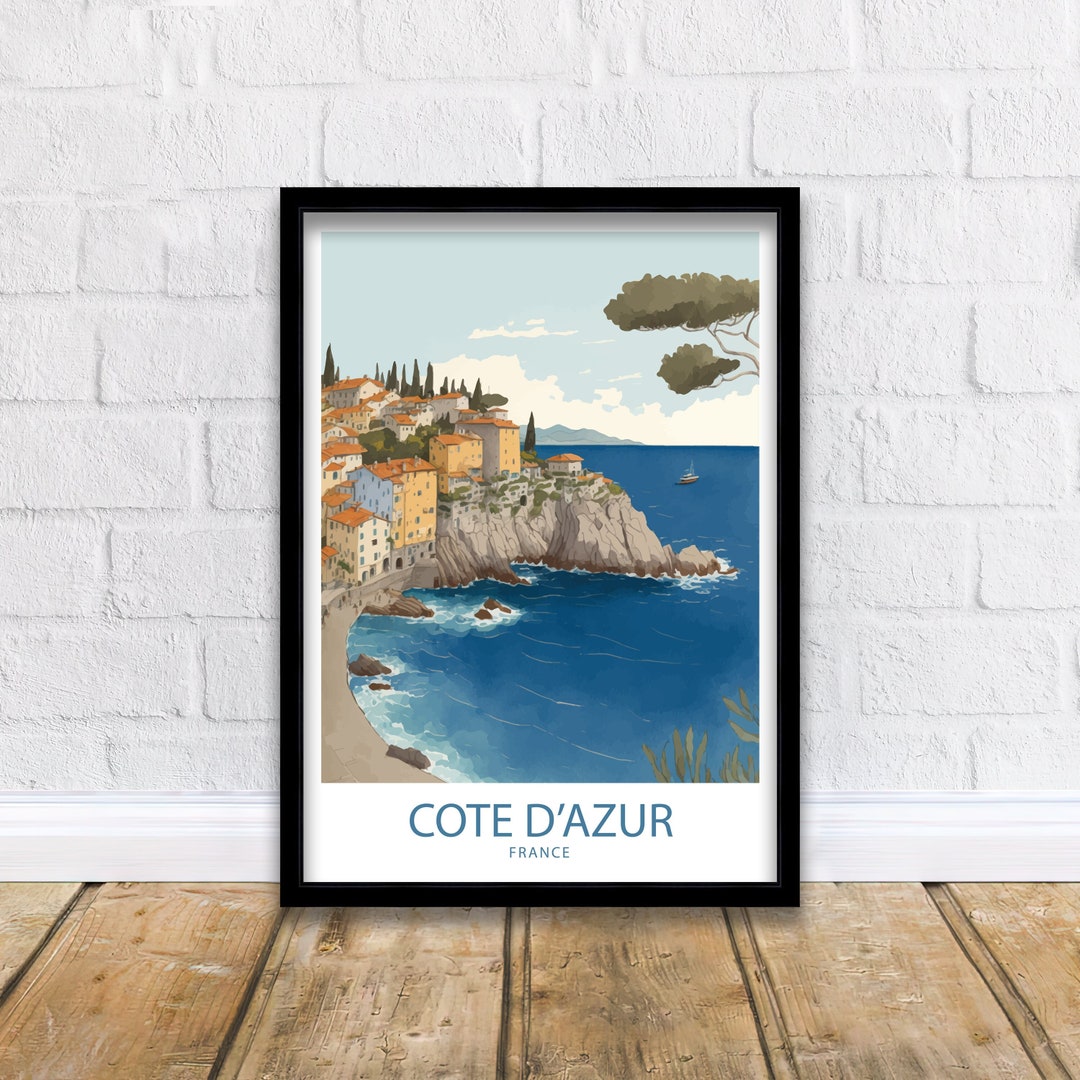 Cote D'azur Art Print | Travel Poster | Cote D' Azur Poster | France ...