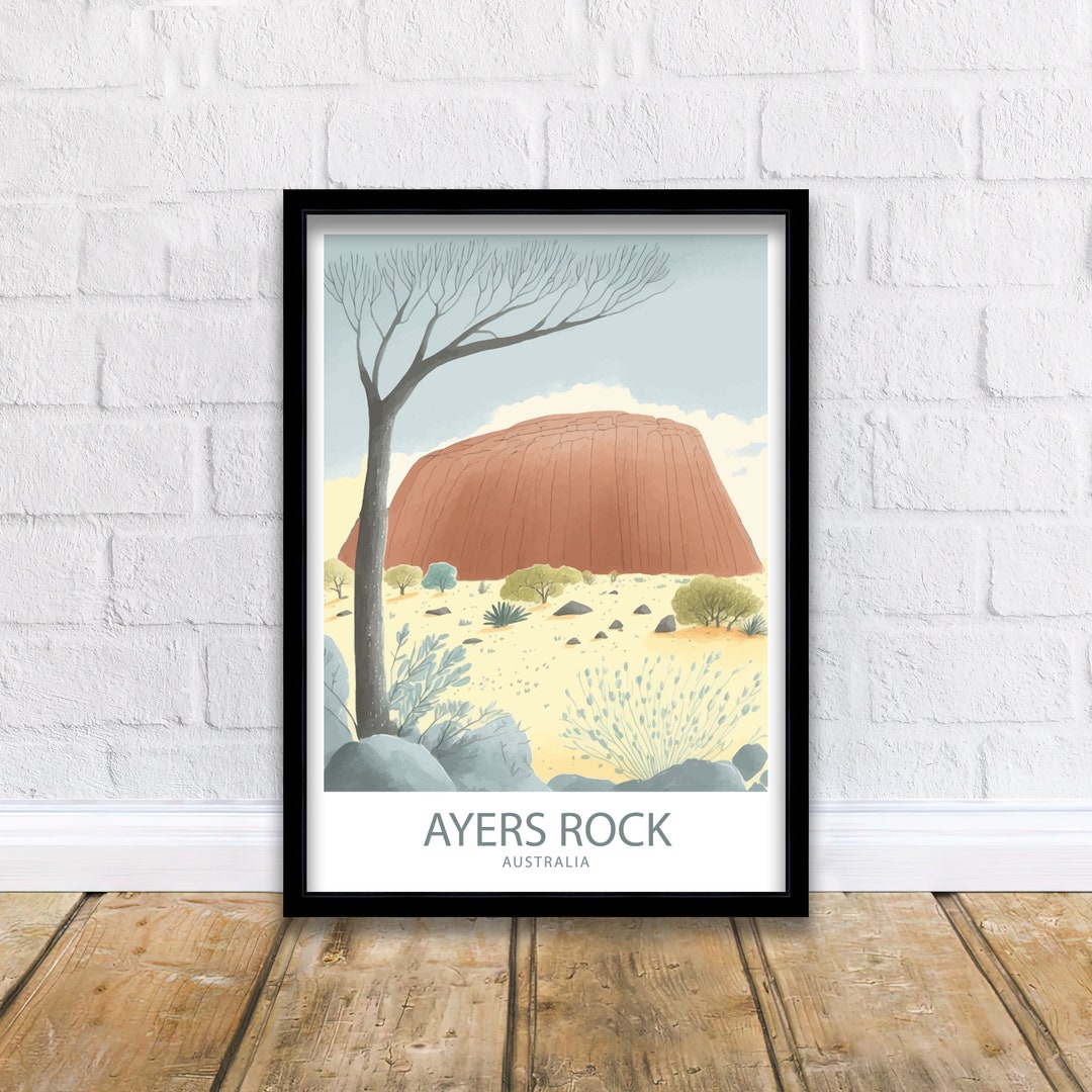 Ayers Rock Art Print | Ayers Rock | Uluru | Travel Poster | Australia ...