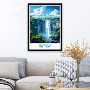 Guyana Travel Print Guyana Wall Decor South America Guyana Art Guyana ...