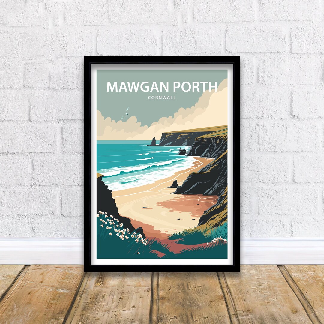 Mawgan Porth Art Print | Mawgan Porth Print | Cornwall Print | Travel ...