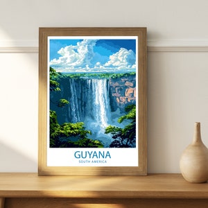 Guyana Travel Print Guyana Wall Decor South America Guyana Art Guyana ...