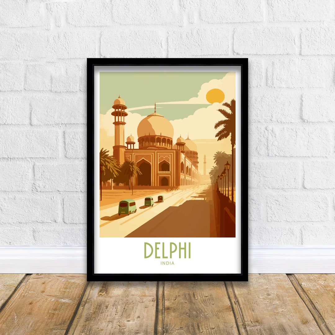 Delphi India Travel Print Wall Art Delphi India Travel Poster Gift for Delphi Scenery Wall Art ...