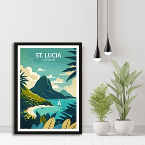 St Lucia Travel Print | St Lucia | St Lucia Print | St Lucia Art | St ...