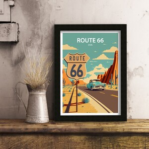 Route 66 Art Print | Route 66 | Route 66 Wall Decor| Route 66 Print ...